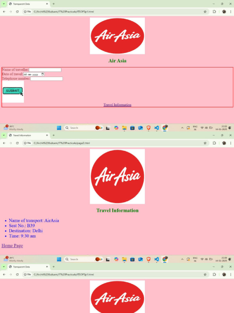 AirAsia Travel Details Form | PDF