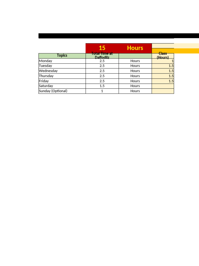 academics Plans | PDF | Workweek And Weekend