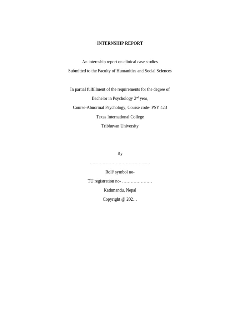 Internship case report sample | PDF | Major Depressive Disorder ...