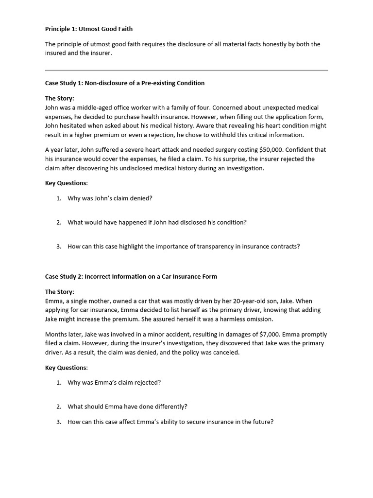 Insurance Principles and Case Studies | PDF | Insurance | Liability ...