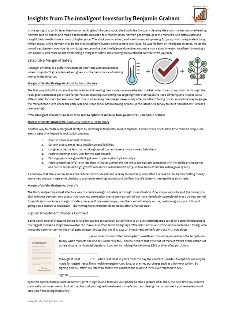 Insights on Intelligent Investing Strategies | PDF | Investing ...