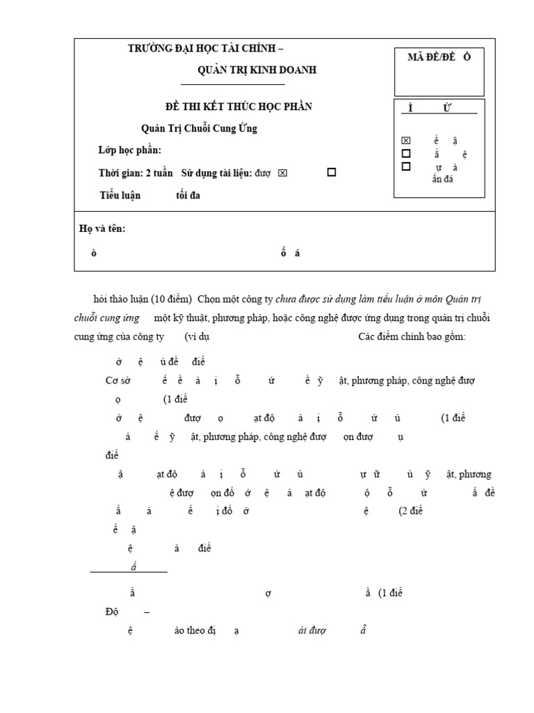 4601-4610_QuanTriChuoiCungUng_DE THI (1) | PDF
