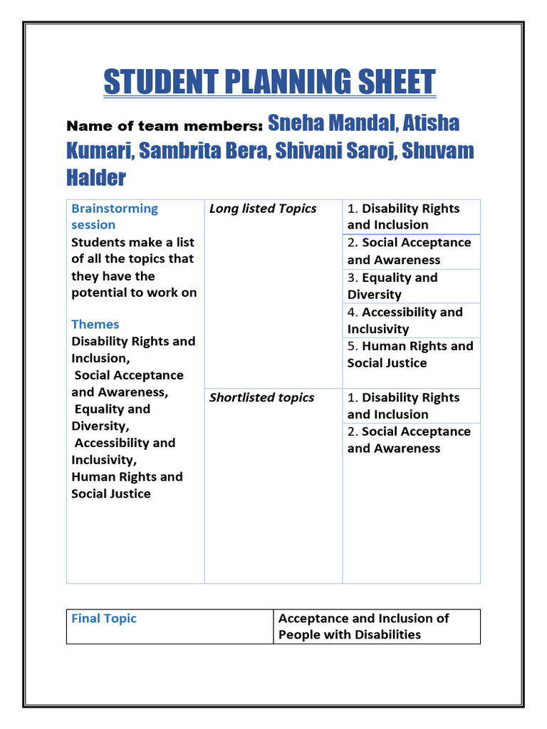 English Project Work 1 | PDF | Disability | Accessibility