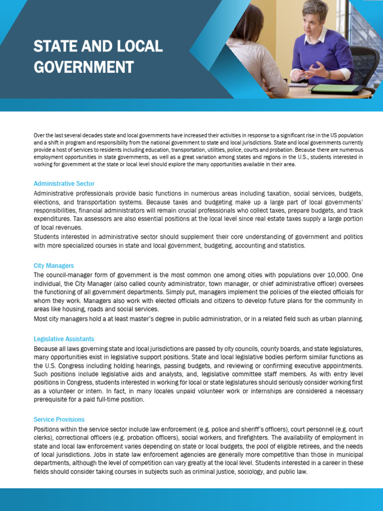 Careers in State and Local Government | PDF | Taxes | Government