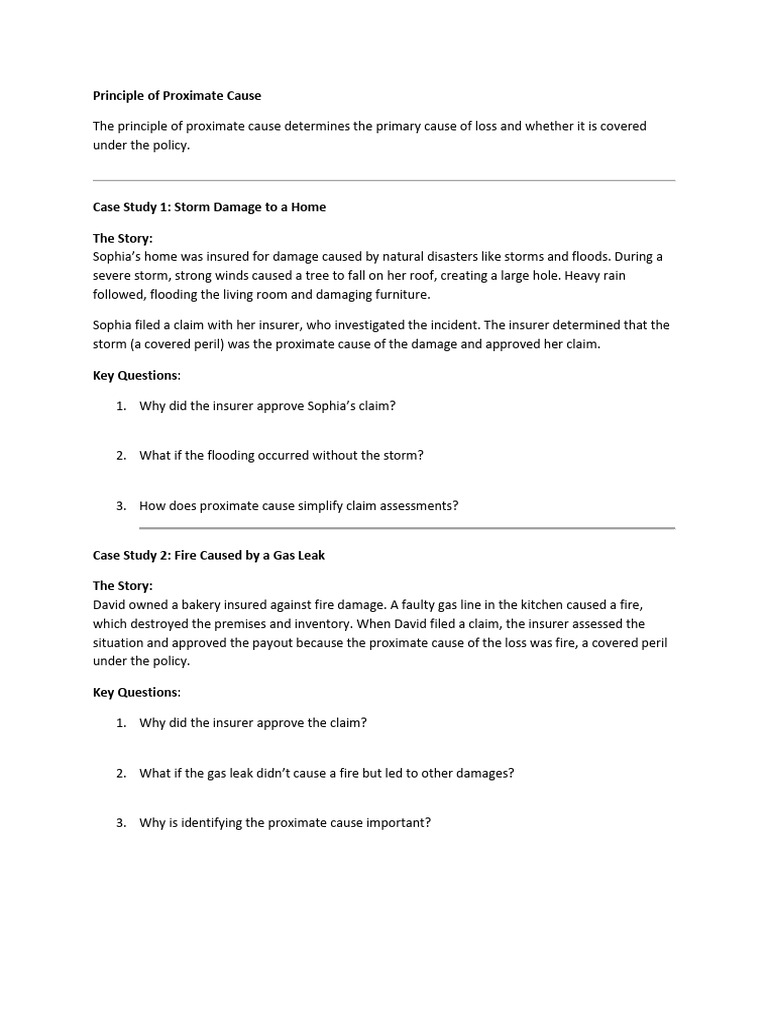 Principle of Proximate Cause | PDF