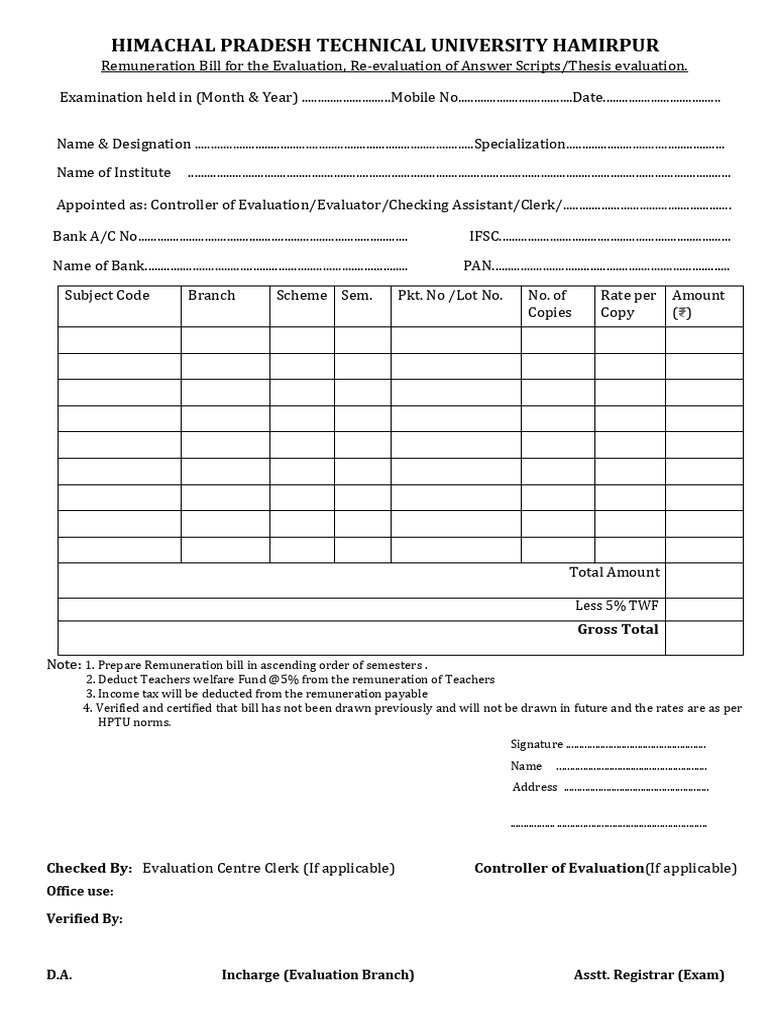 Bill format of Evaluator | PDF | Taxation | Public Finance