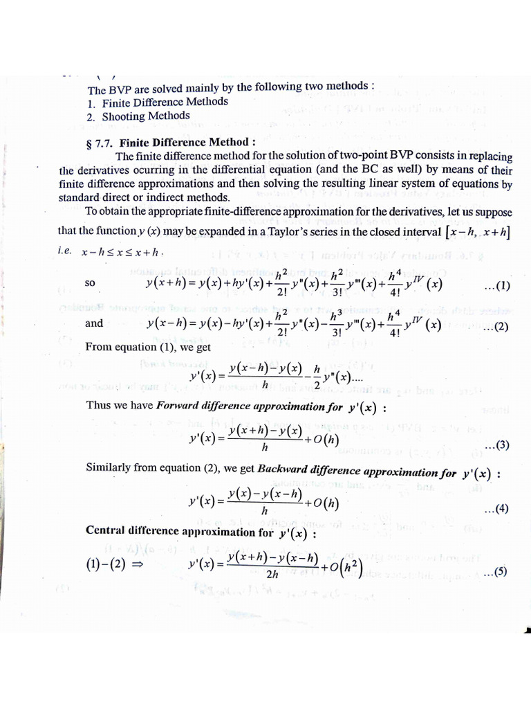 Finite Difference Method | PDF