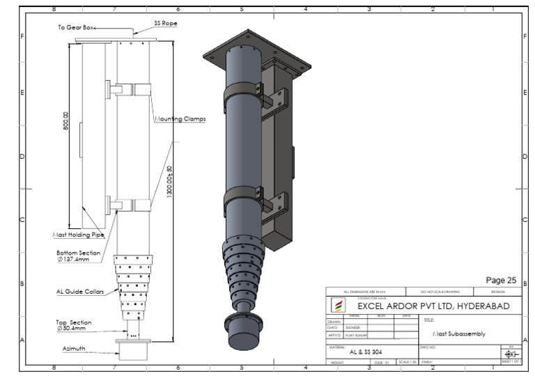 Mast Subassembly Drawing Guide | PDF