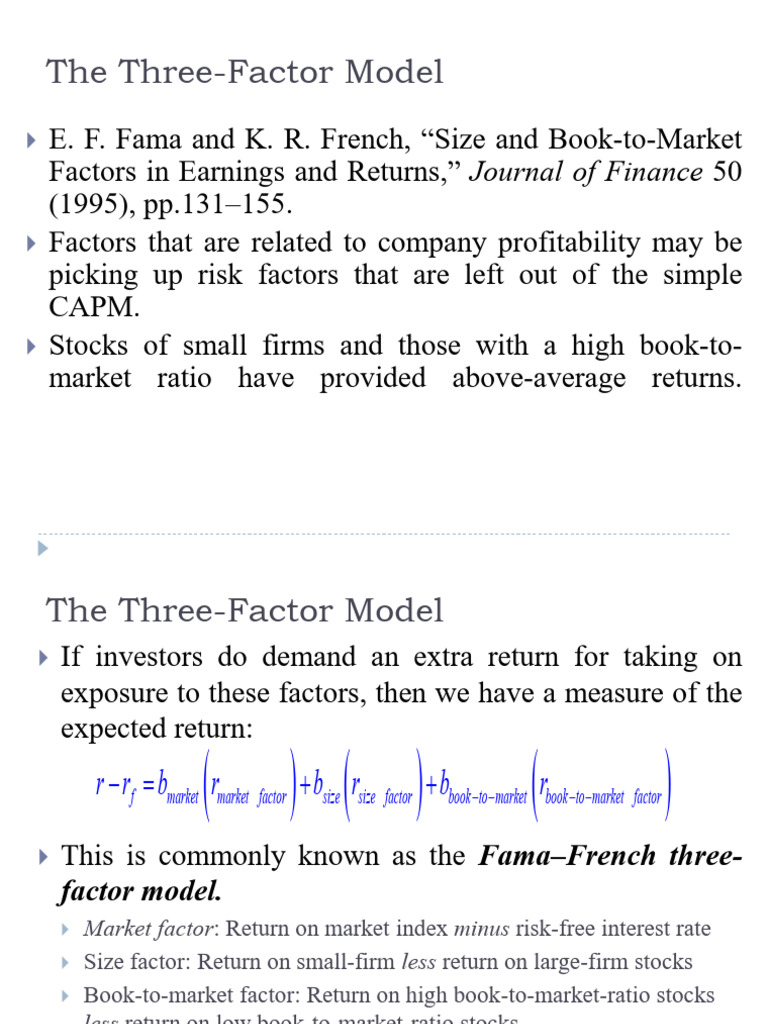 Three Factor Model - Students | PDF | Stocks | Capital Asset Pricing Model