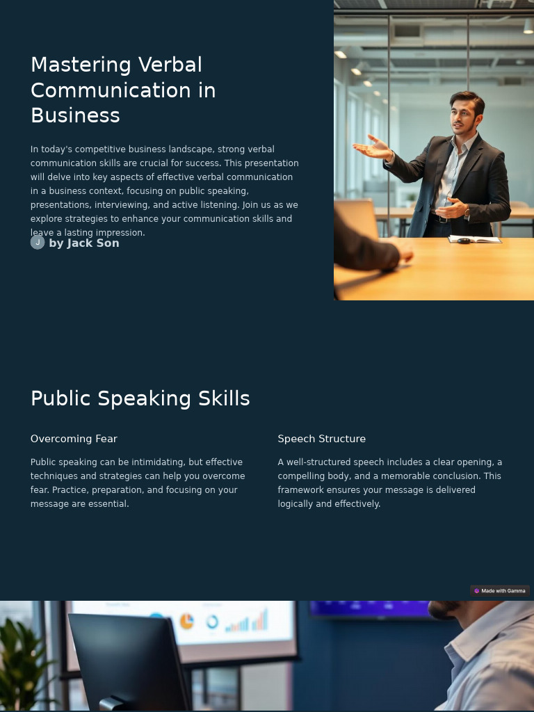 Mastering Verbal Communication in Business | PDF | Communication ...