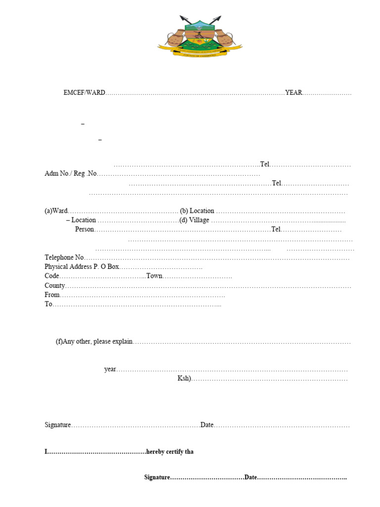 Bursary - Application - Form (1) 2024 | PDF