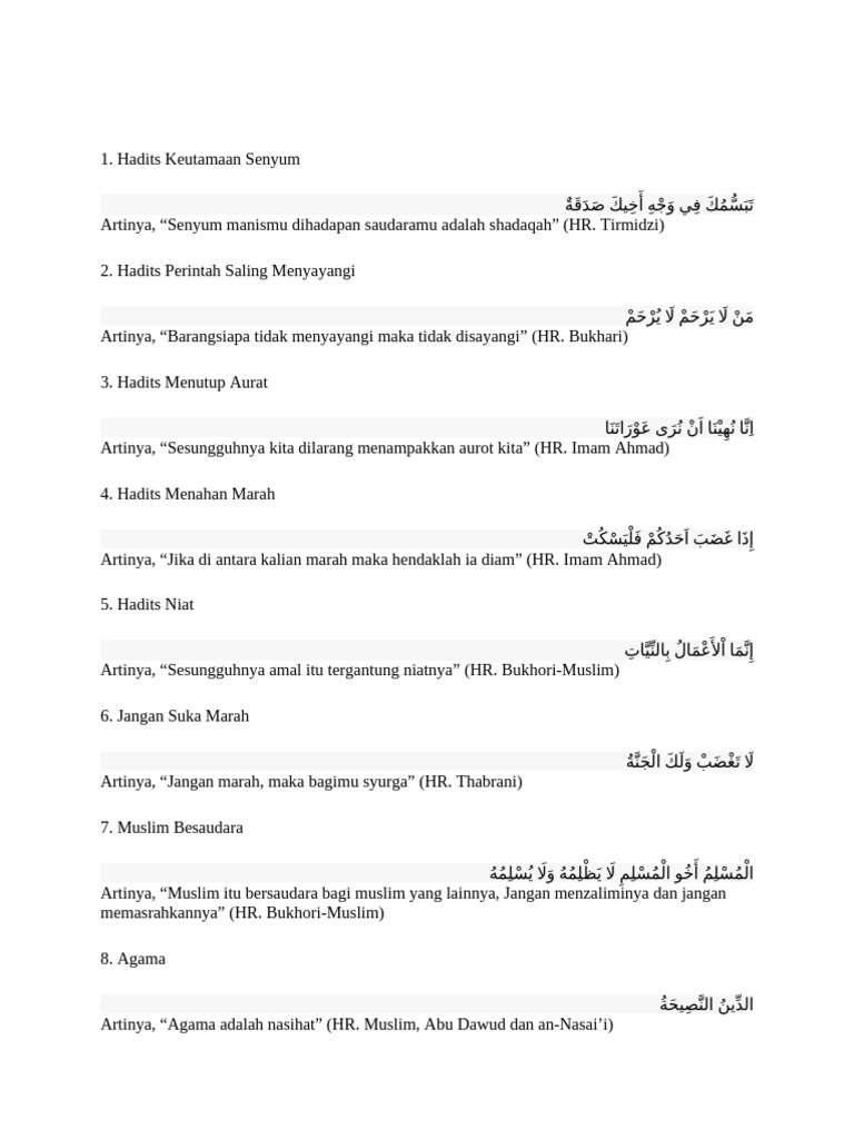 40 hadits pendek | PDF