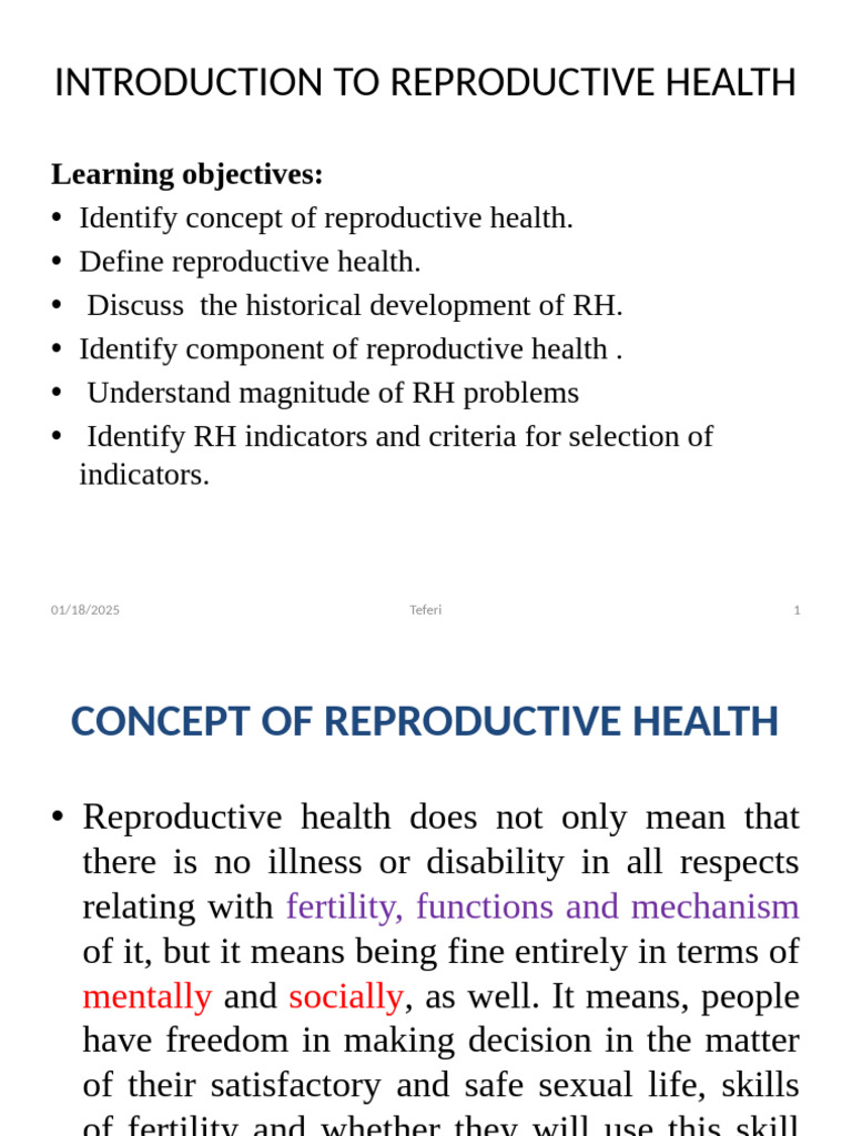 1 Introduction To Reproductive Health | PDF | Millennium Development ...