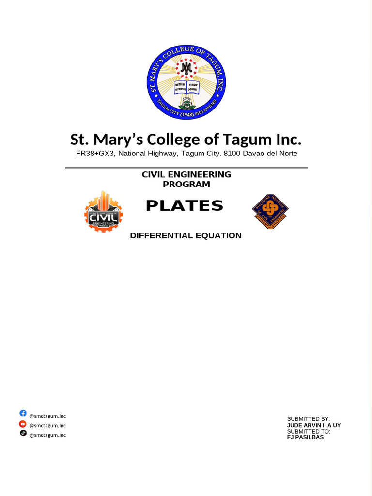 St. Mary's College Civil Engineering Plates | PDF