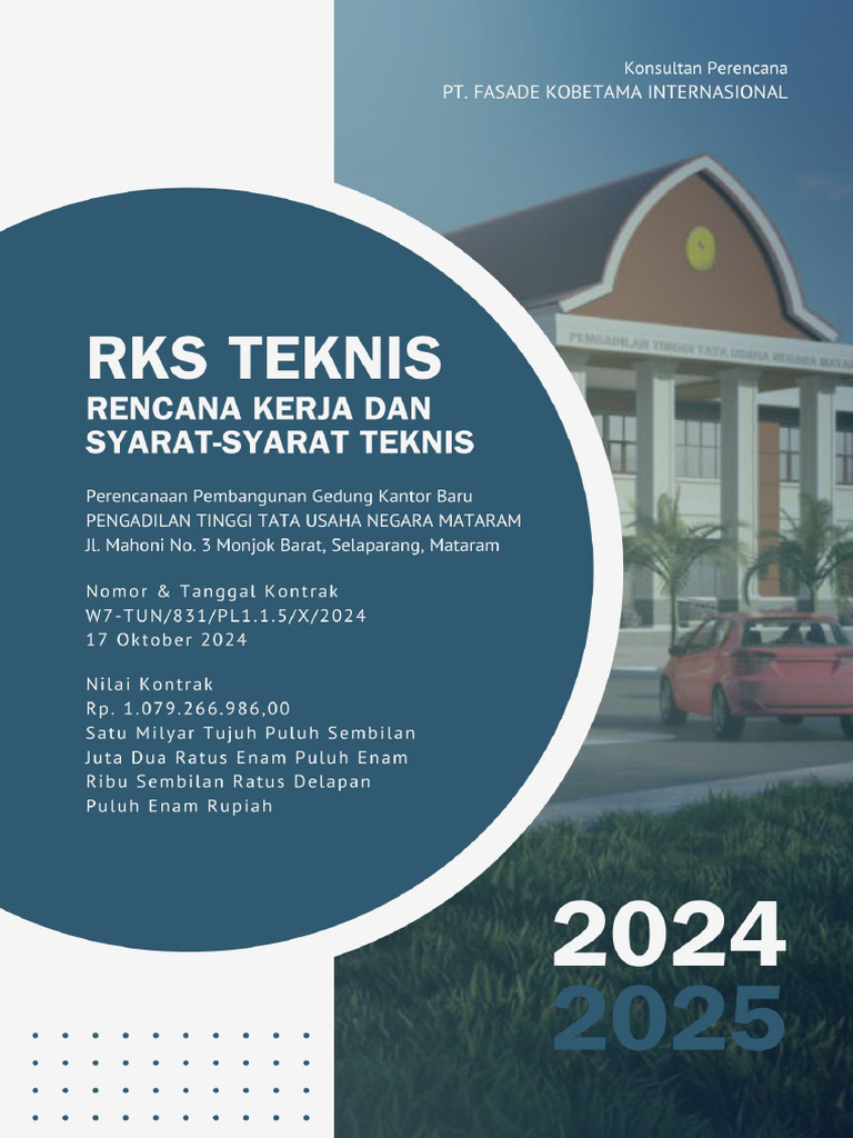 RKS+Teknis+PTTUN+Mataram++REVISI | PDF
