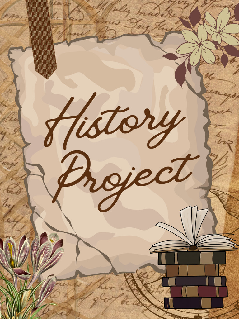 Brown Beige Vintage Scrapbook Cover History Project A4 Document | PDF