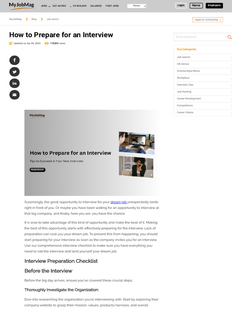 How To Prepare For An Interview: Interview Preparation Checklist Before ...