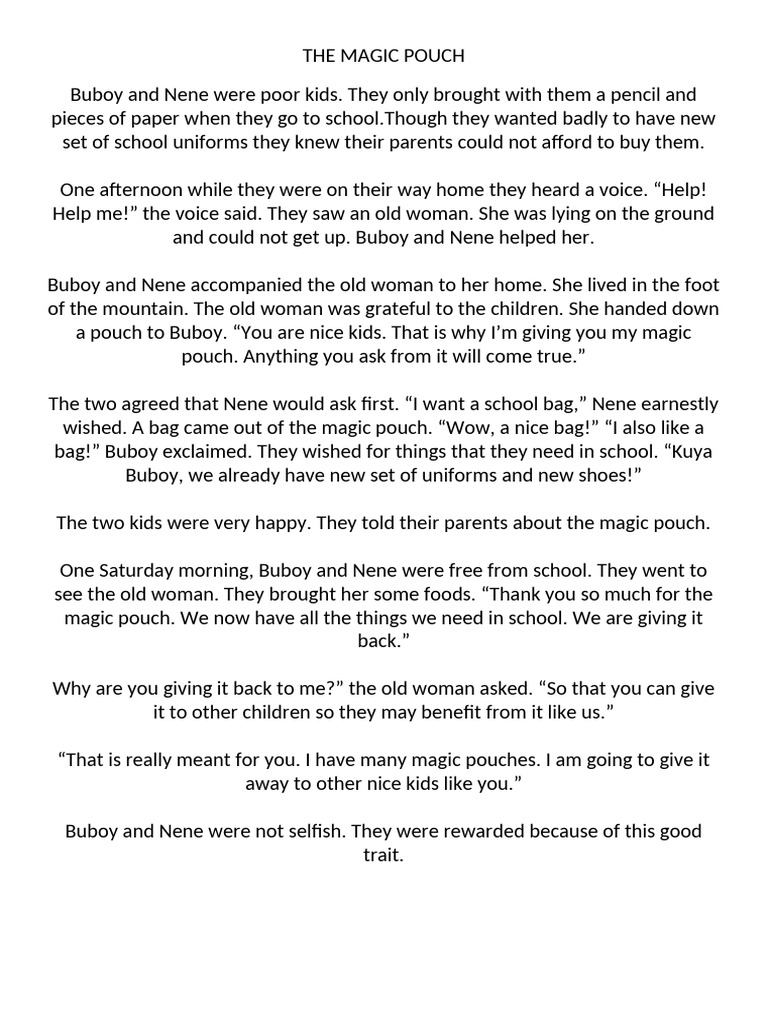 The Magic Pouch | PDF