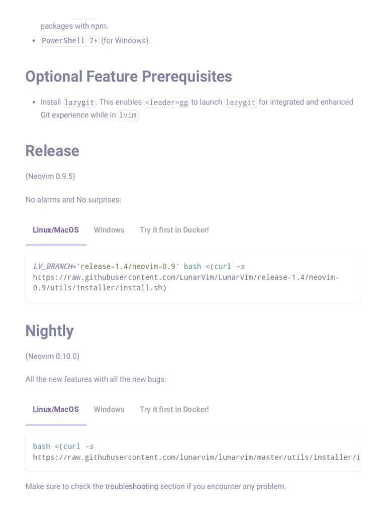 Installation LunarVim | PDF