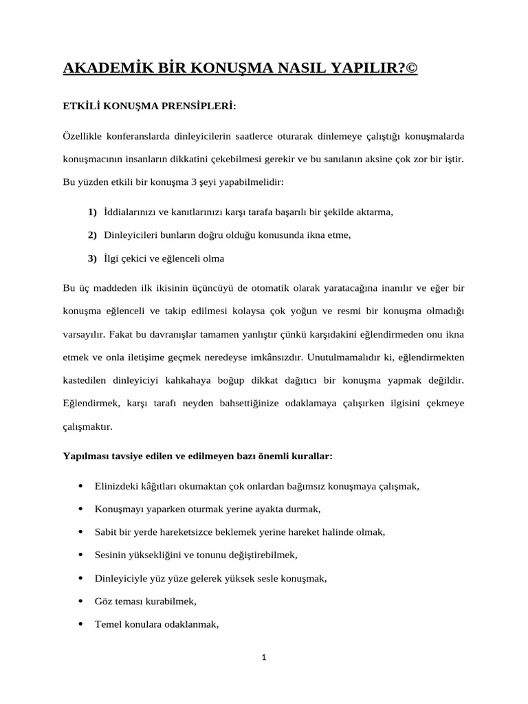 Akademik Sunum Teknikleri | PDF