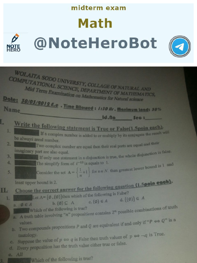 Math Mid (WSU) @NoteHeroBot | PDF