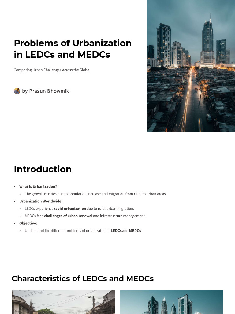 3Problems-of-Urbanization-in-LEDCs-and-MEDCs (1) | PDF