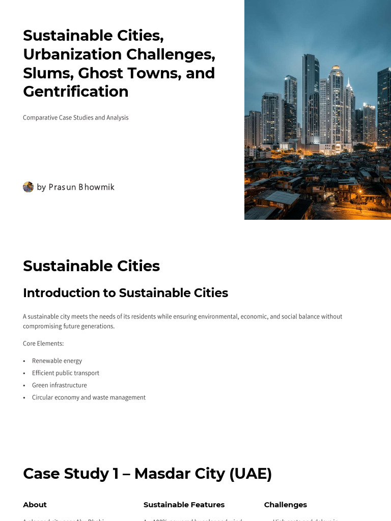 4sustainable Cities Urbanization Challenges Slums Ghost Towns and ...