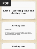 Bleeding Time & Clotting Time | PDF
