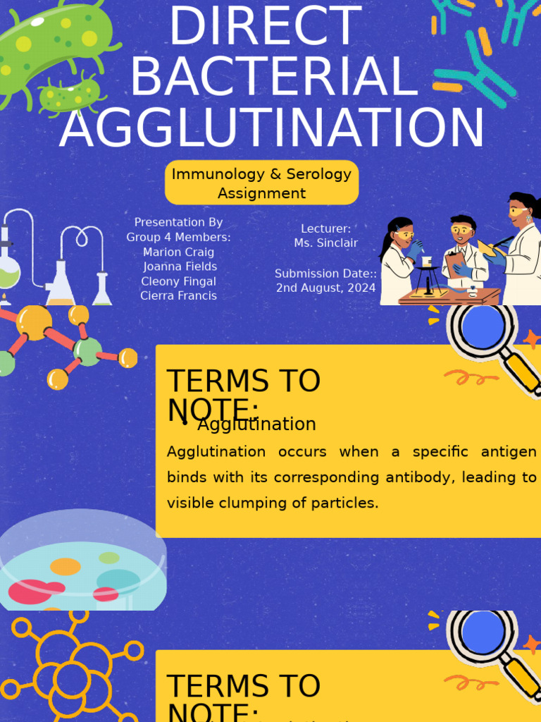 Direct Bacterial Agglutination - Group 4 | PDF | Antibody | Bacteria