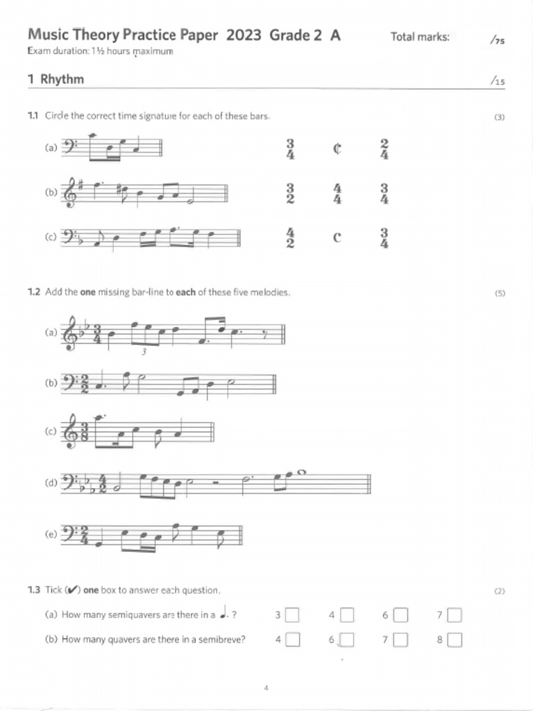 ABRSM Grade 2 - Practice Paper-4 | PDF
