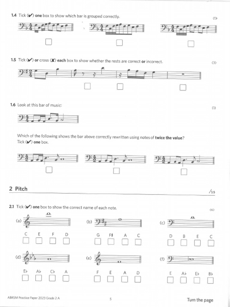 ABRSM Grade 2 - Practice Paper-5 | PDF