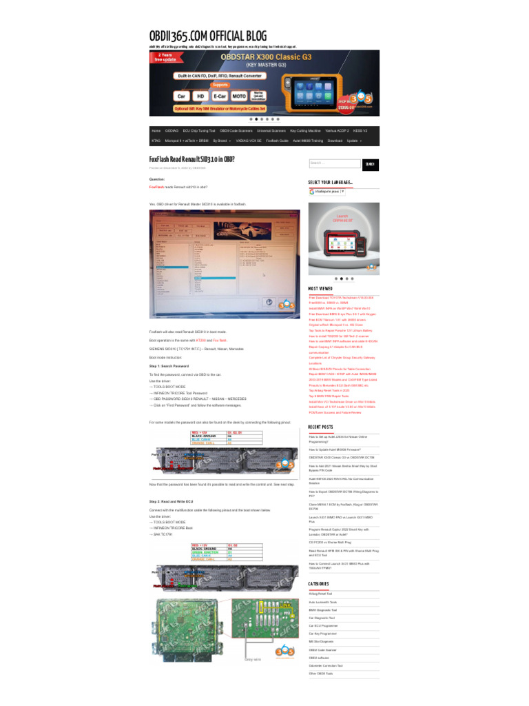 read-mercedes renault-sid310-obd | PDF | Land Vehicles | Car