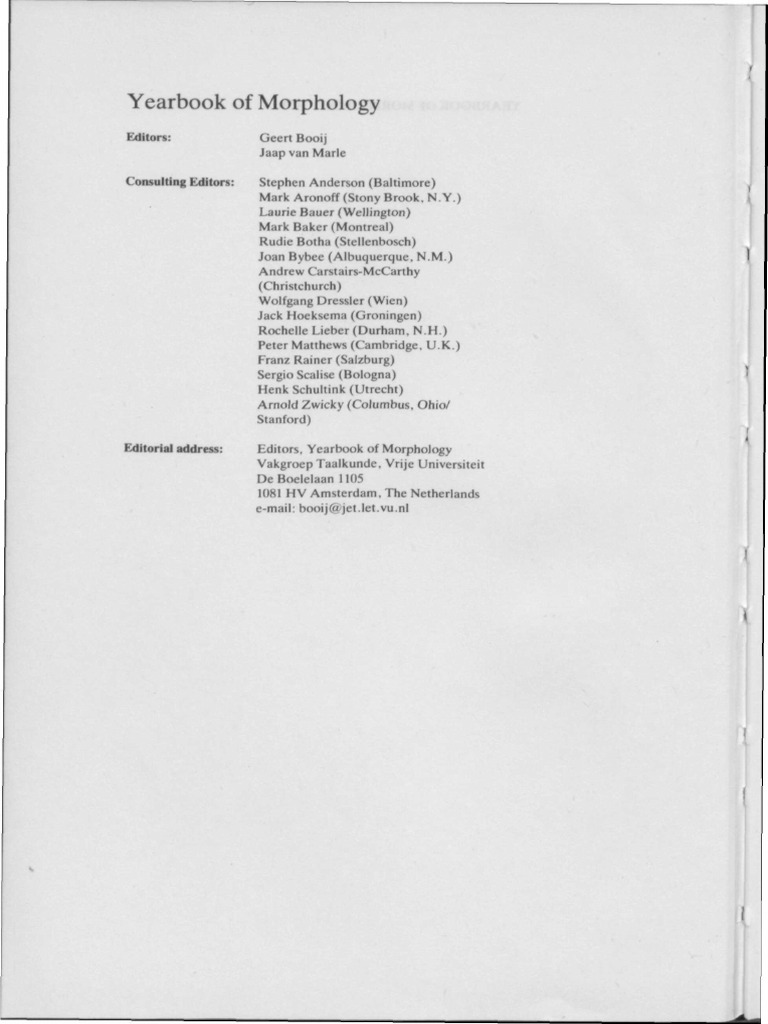 Various Yearbook Morphology Splitmorphology | PDF | Grammatical Gender ...