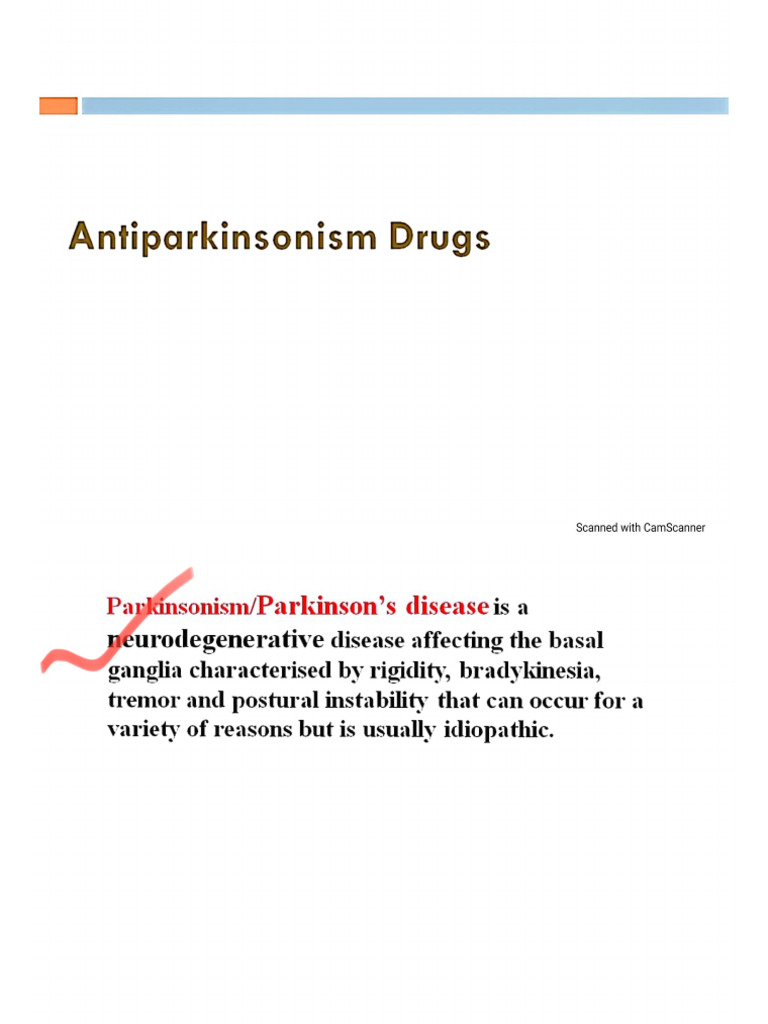 Antiparkinsonism Drugs 04+070922 Israt Mam-1 | PDF