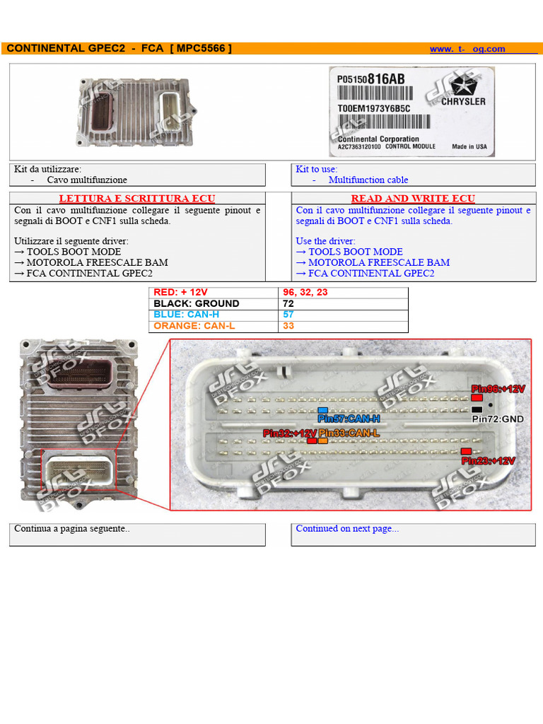 Bam MPC5566 Continental Gpec2 Fca | PDF
