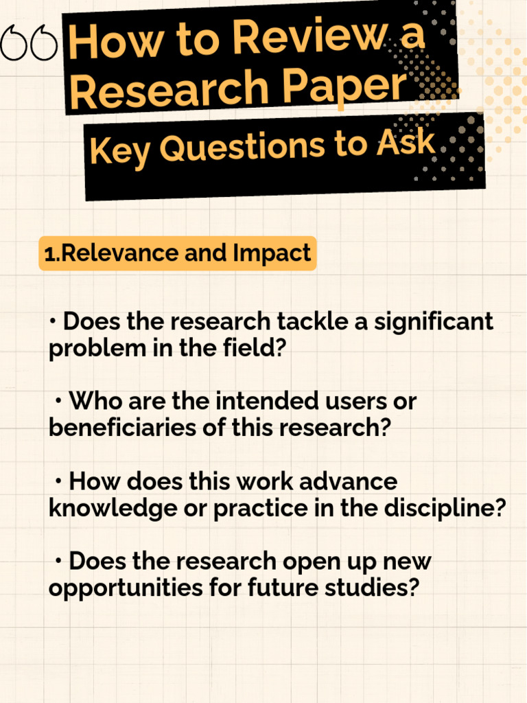 Reviewing A Research Paper | PDF