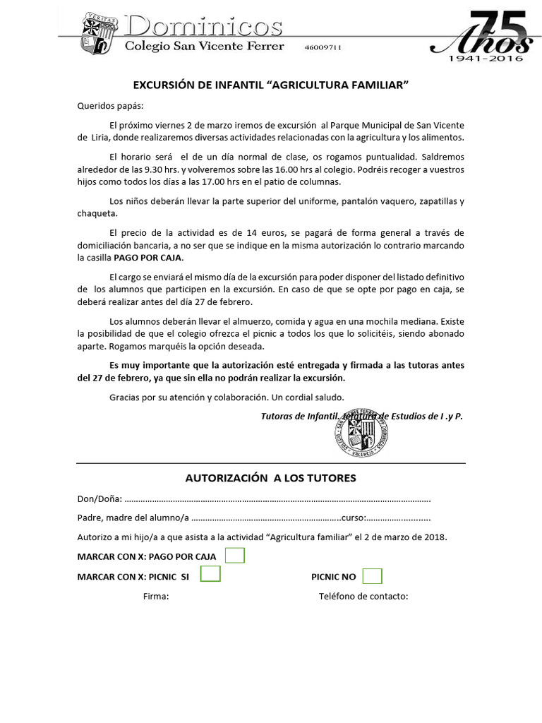 Circular Excursión Agricultura Familiar | PDF