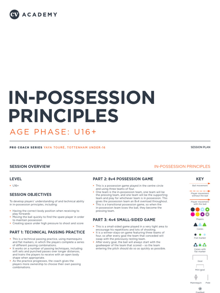 Yaya Toure Tottenham U16 in Possession Principles | PDF | Sports
