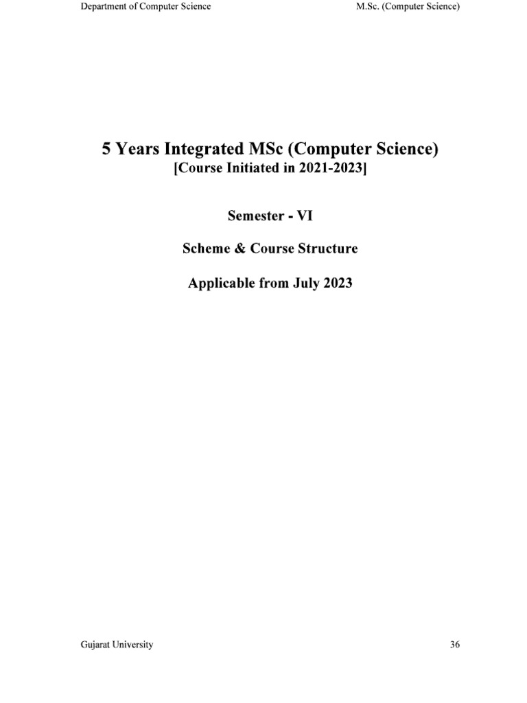 MSC CS Syllabus Sem 6 | PDF