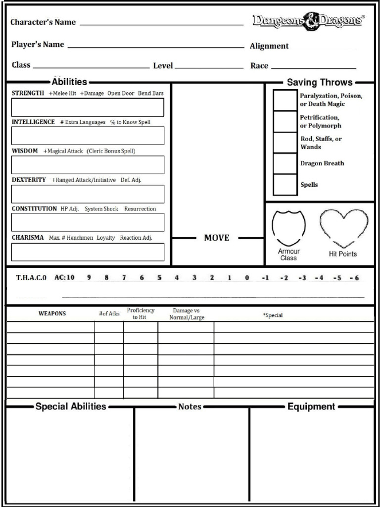 1e Form-Fillable Character Sheet | PDF