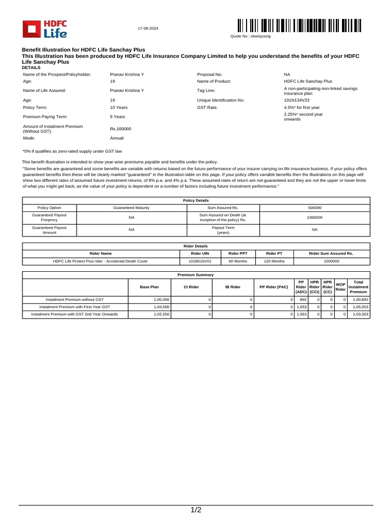 Illustration (1) | PDF | Insurance | Life Insurance