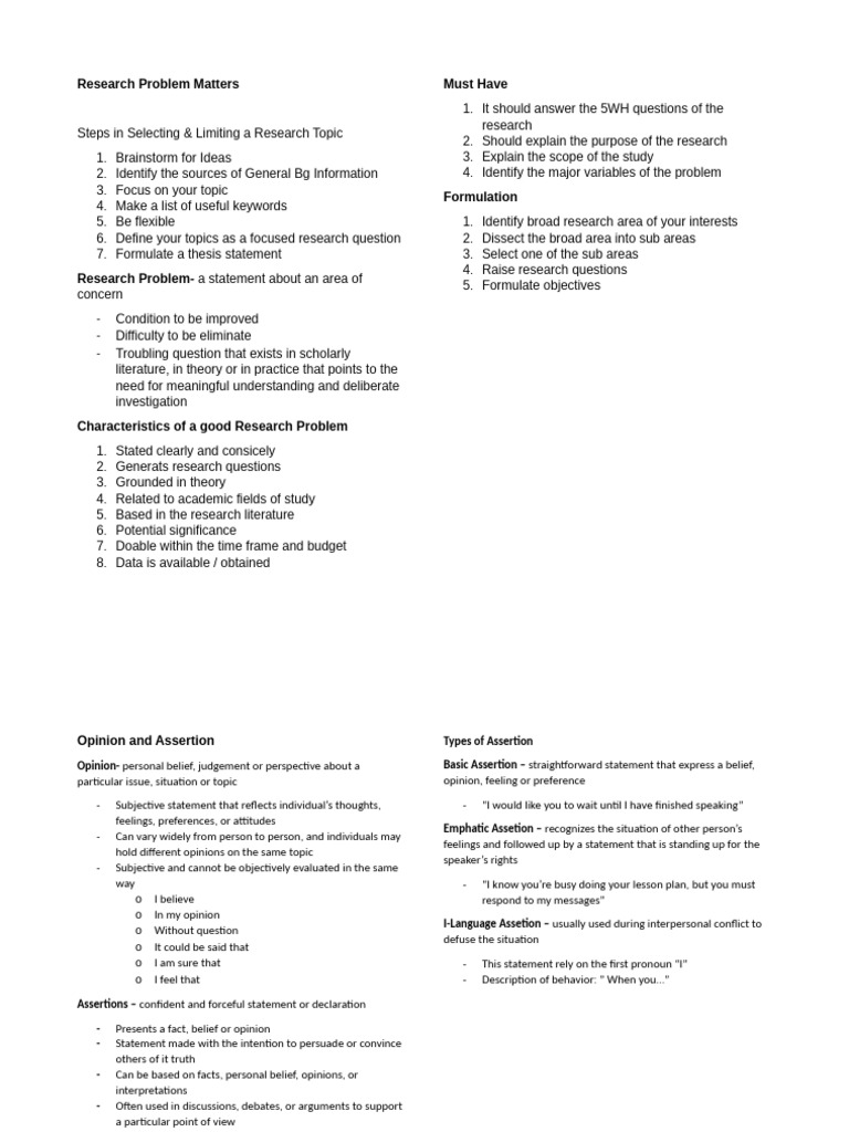 Selecting and Limiting Research Topics | PDF | Opinion | Theory