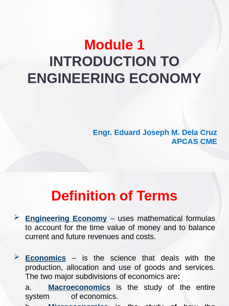 Introduction to Engineering Economy | PDF | Demand | Supply (Economics)