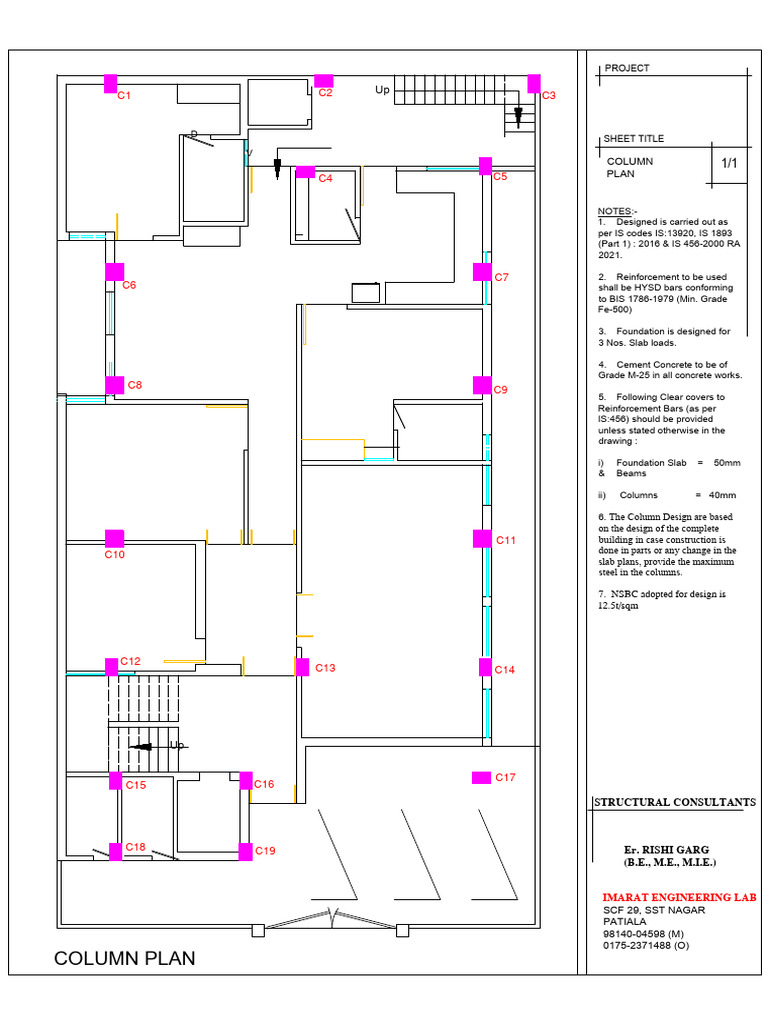 COLUMN PLAN ML AHUJA | PDF | Structural Engineering | Building Materials