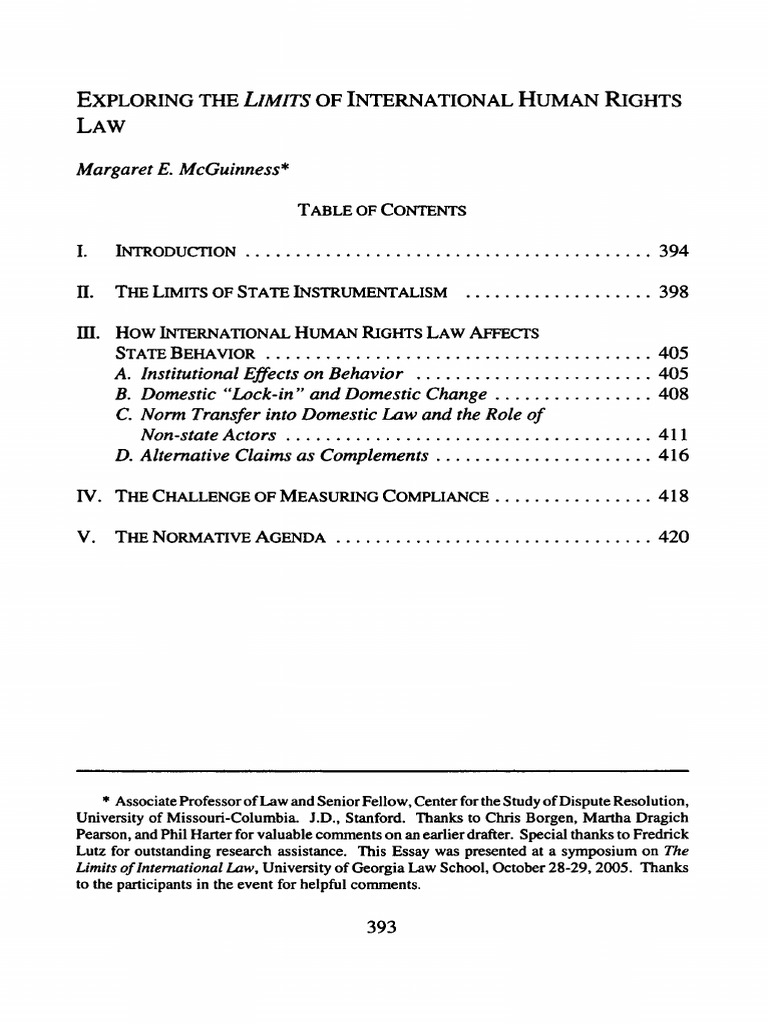 Exploring The Limits of International Human Rights Law | PDF | Treaty ...