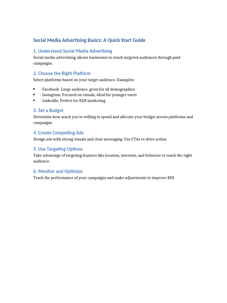 Social Media Advertising Basics | PDF