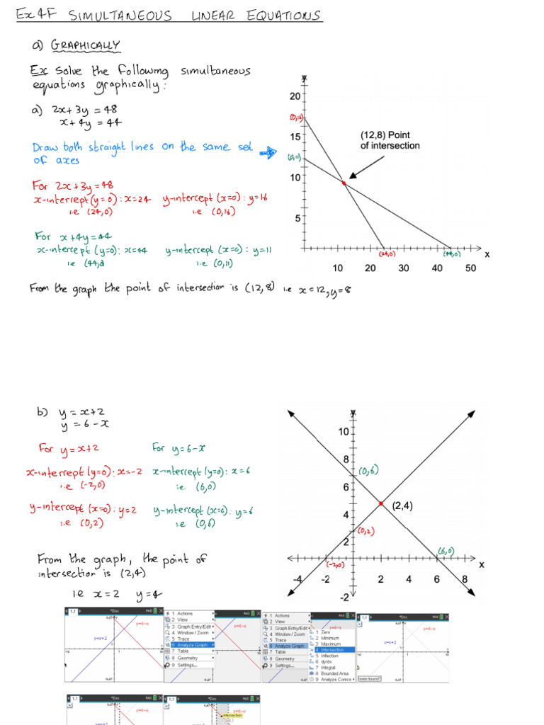 Ex 4F Simultaneous linear equations | PDF | Mathematical Objects | Equations