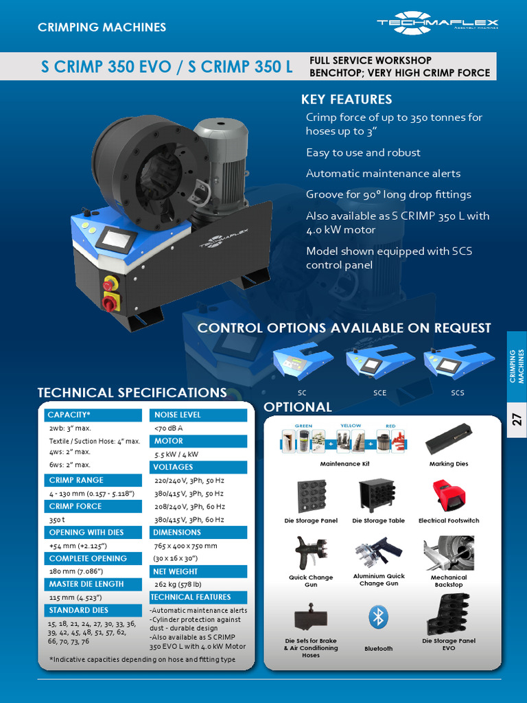 Techmaflex S-Crimp 350 Evo + S-Crimp 350 L | PDF | Motor Vehicle ...