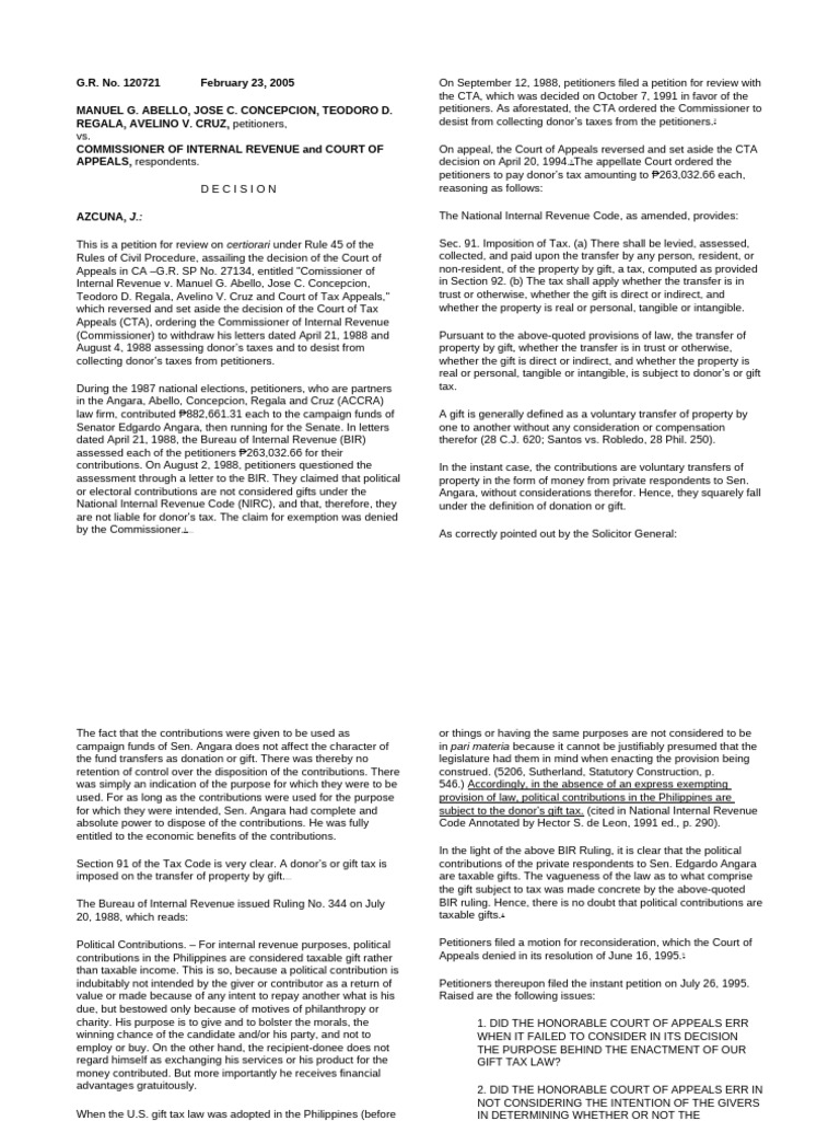 Stat Con Cases | PDF | Gift Tax In The United States | Government