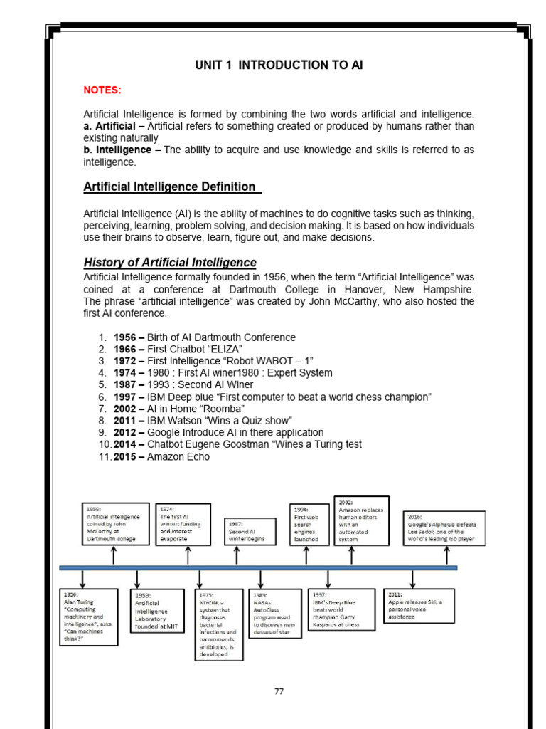 AI Unit 1 | PDF | Artificial Intelligence | Intelligence (AI) & Semantics